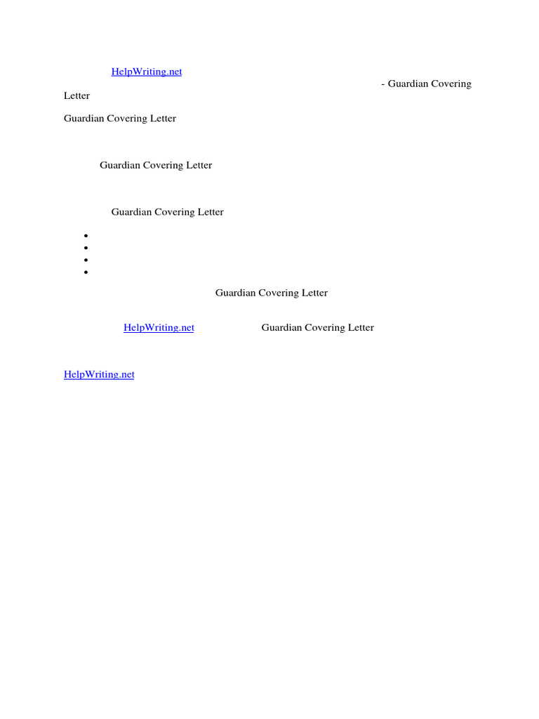 Guardian Covering Letter | PDF | Legal Guardian