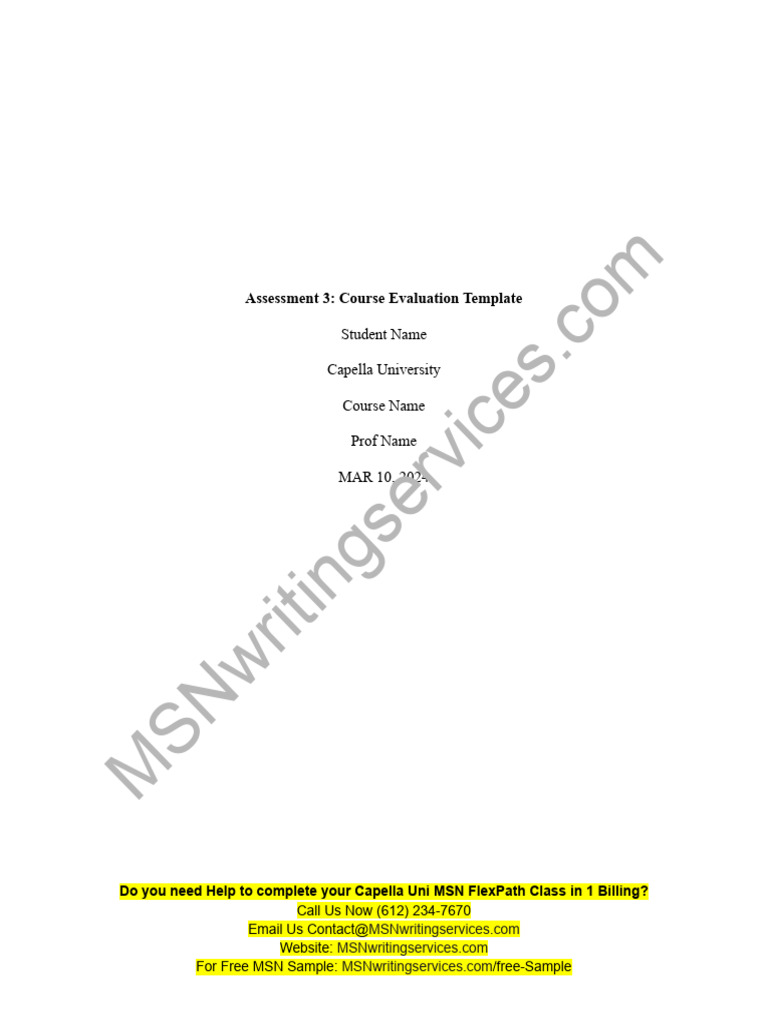 NURS FPX 6111 Assessment 3 Course Evaluation Template | PDF | Science