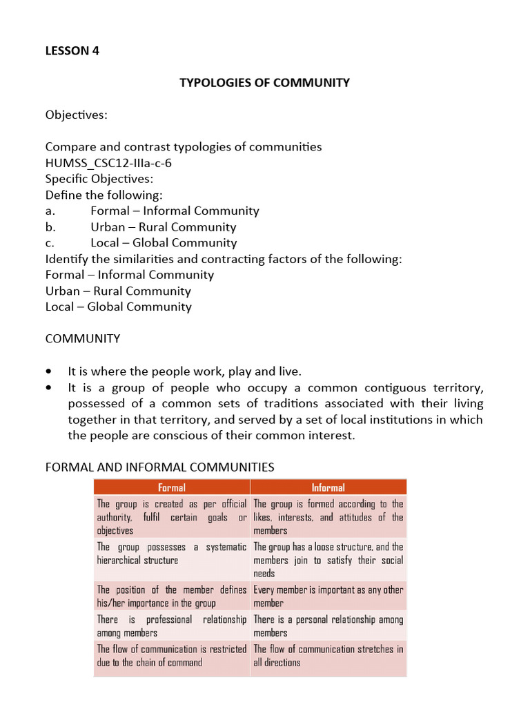 Typologies of Community | PDF | History