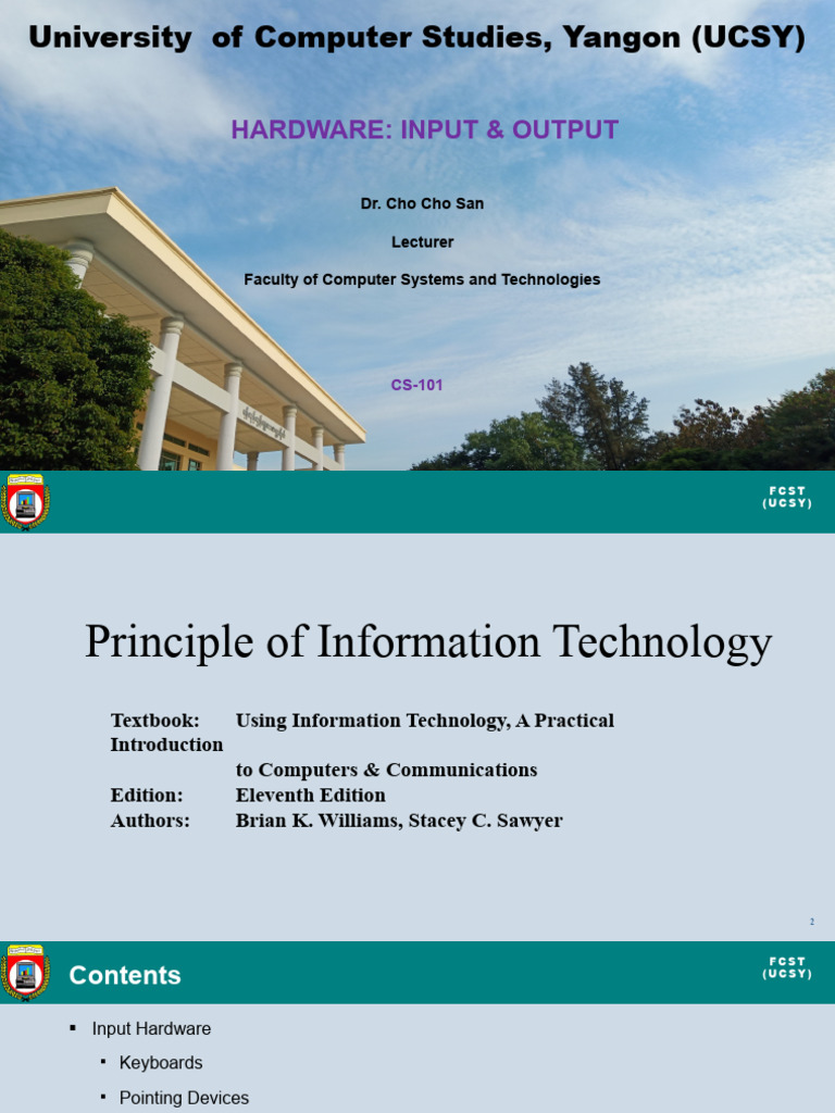 Intro to Computer Input/Output | PDF | Printer (Computing) | Computer Monitor