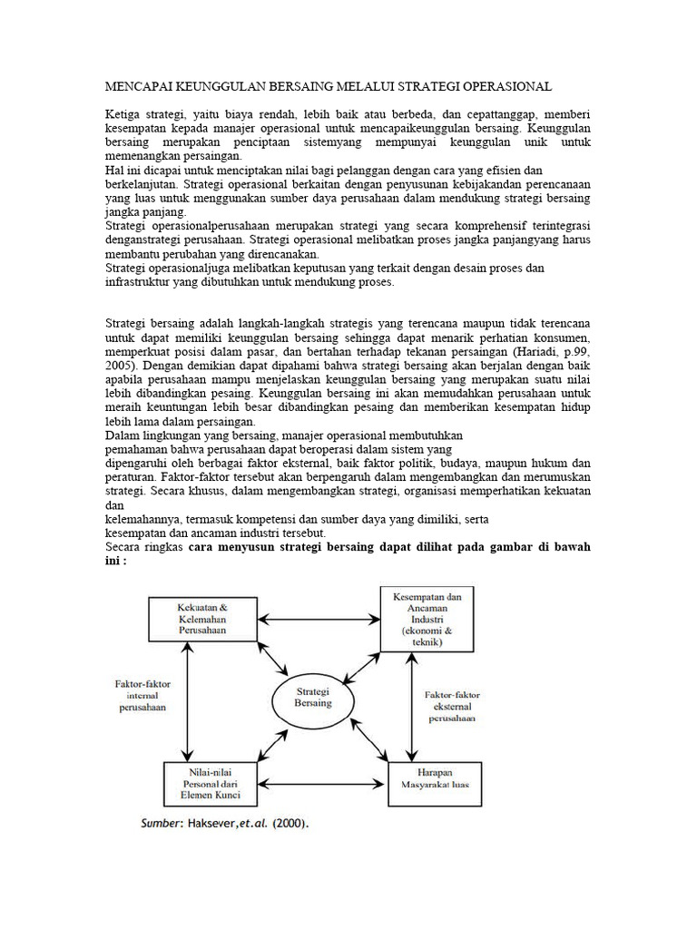 Strategi Bersaing Adalah Langkah | PDF
