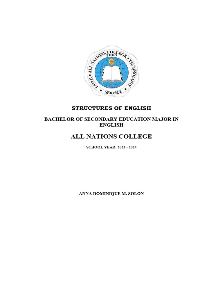 Structures of English | PDF | Phonology | Syntax