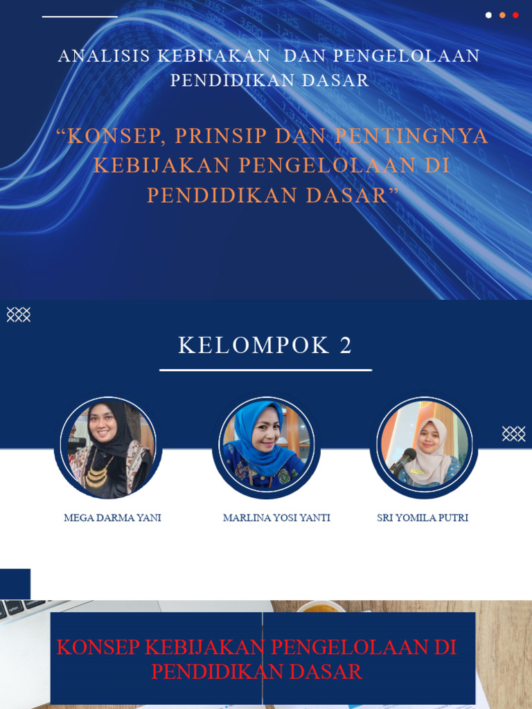 Kelompok 2 PPT Konsep, Prinsip Dan Pentingnya Kebijakan Pengelolaan Di Pendidikan Dasar | PDF