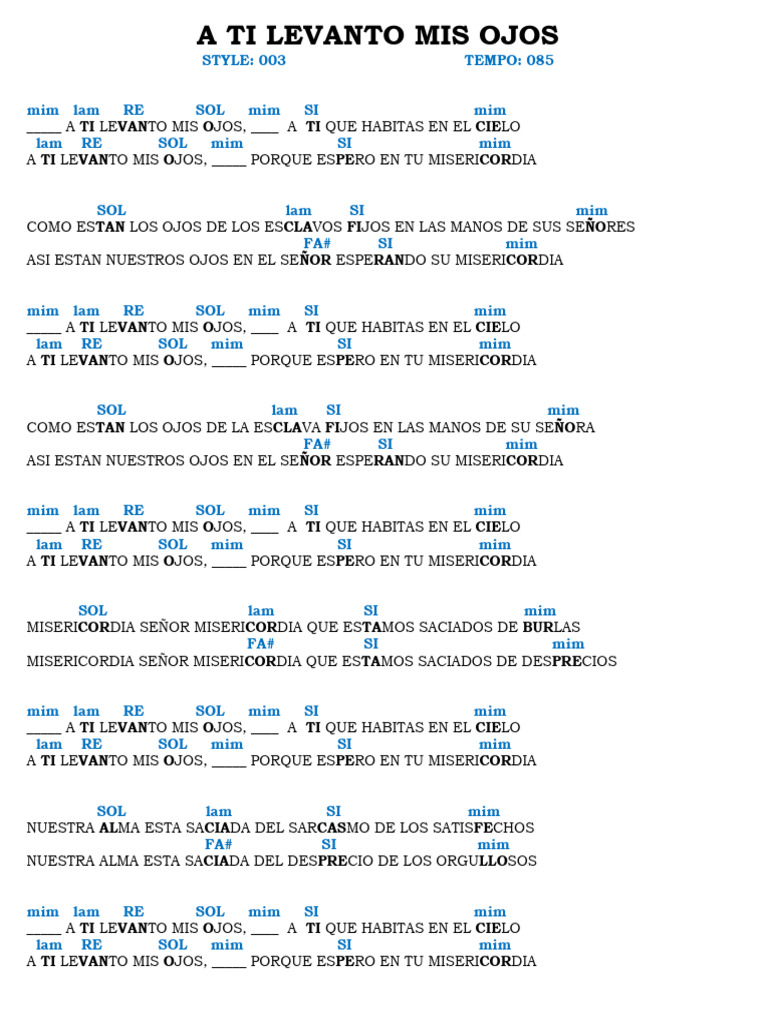 A Ti Levanto Mis Ojos Acordes Ted | PDF