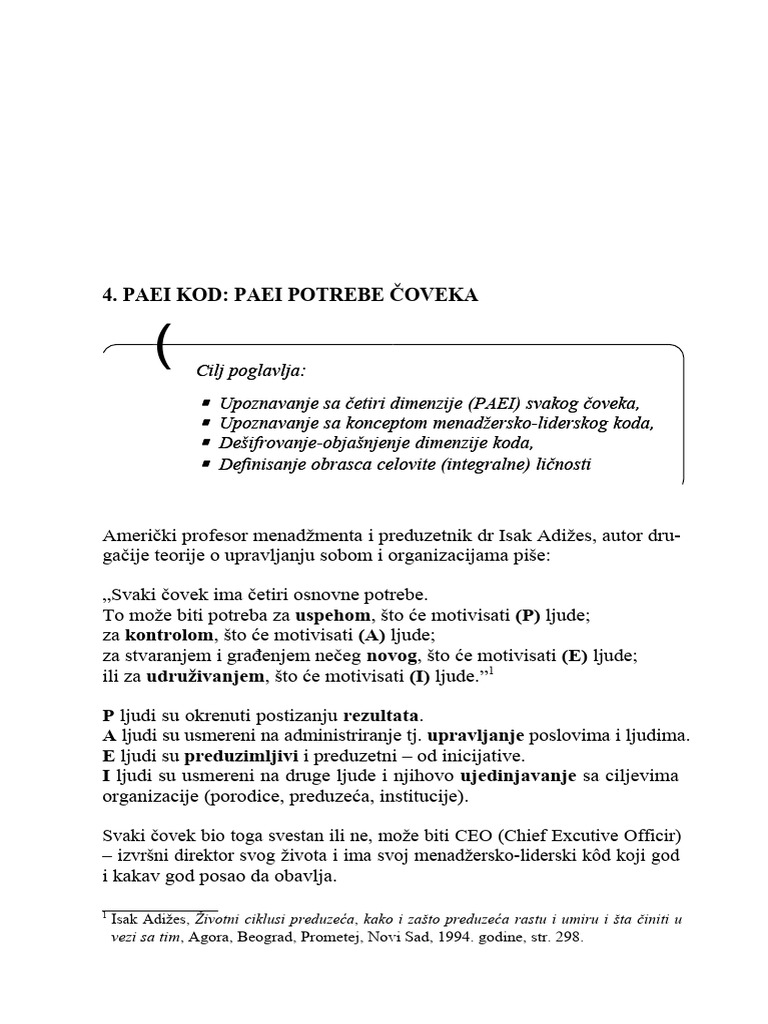 PAEI Kod - Upitnik | PDF