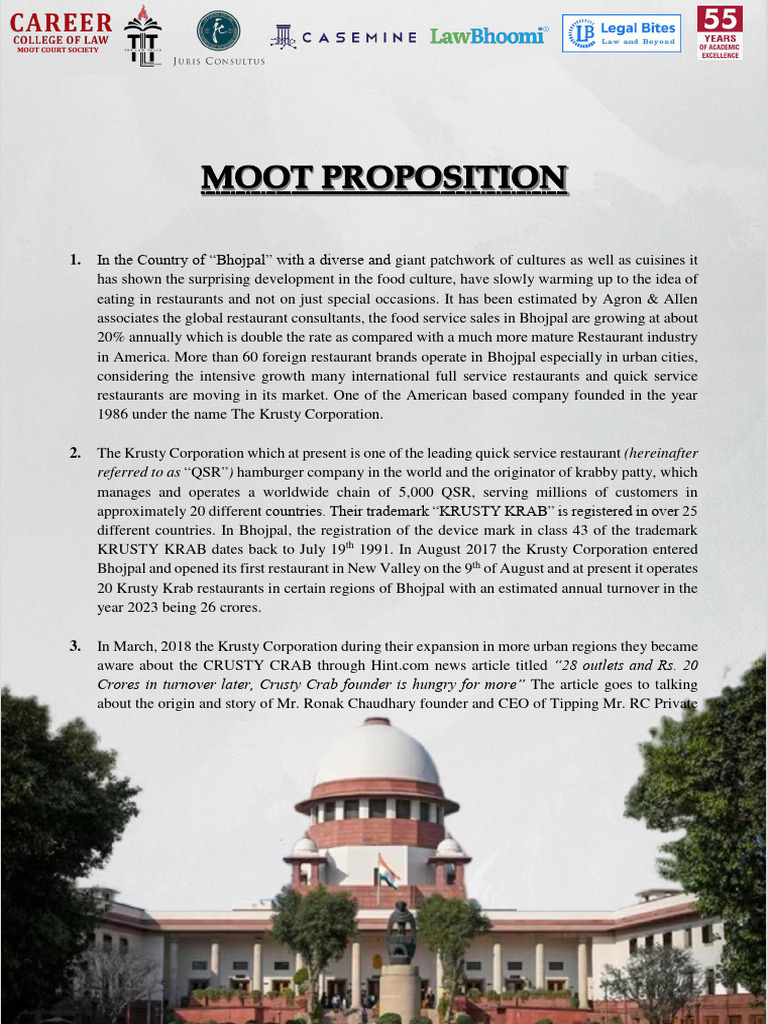 Moot Proposition FSNNMCC 2024 | PDF | Trademark | Lawsuit