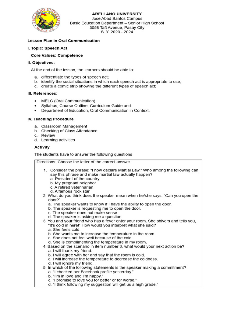 Speech Act | Download Free PDF | Human Communication | Cognition