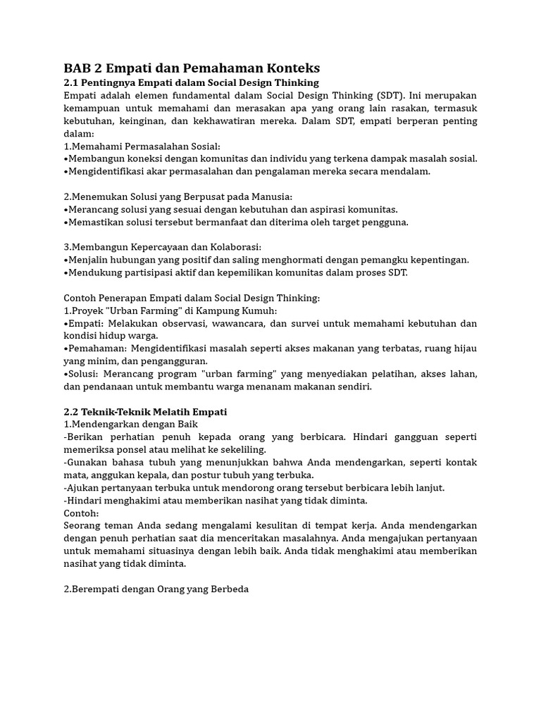 BAB 2 Dan 3 Materi Social Design Thinking | PDF