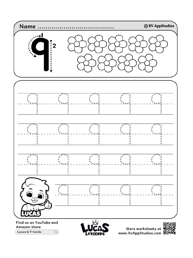 381 Free Printable Worksheets For Kids Number 9 Tracing Worksheets BW | PDF