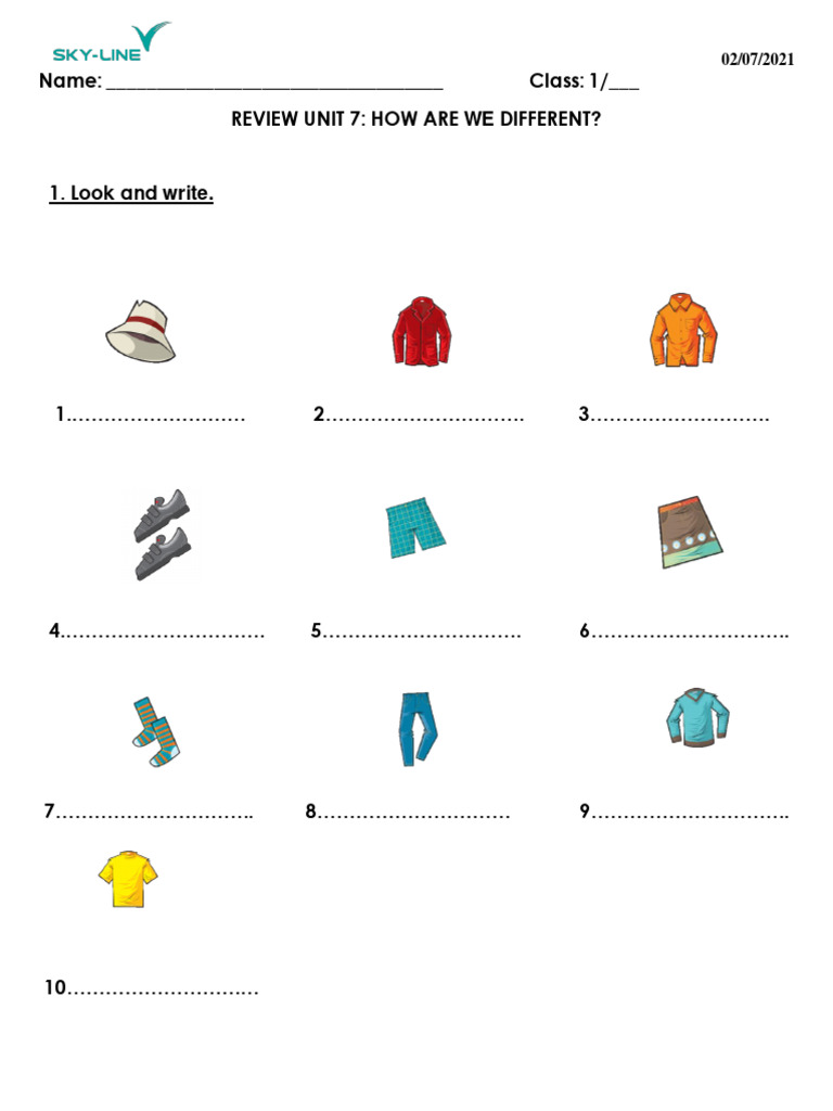 Kids' Clothing and Traits Quiz | PDF