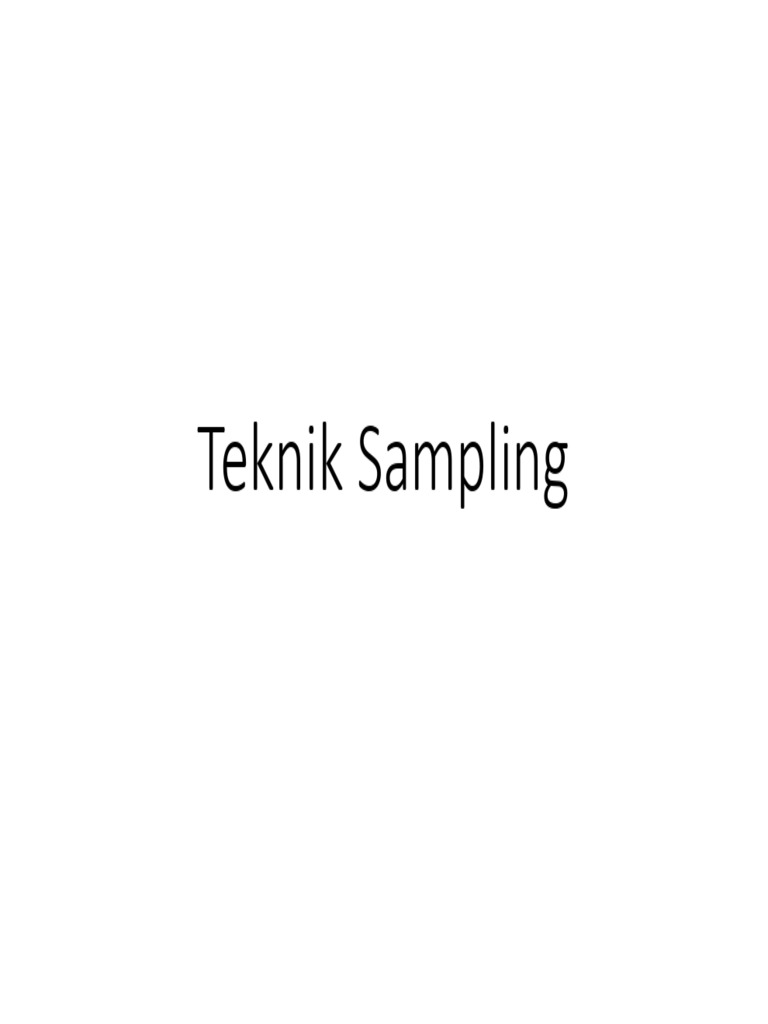 Teknik Sampling | PDF