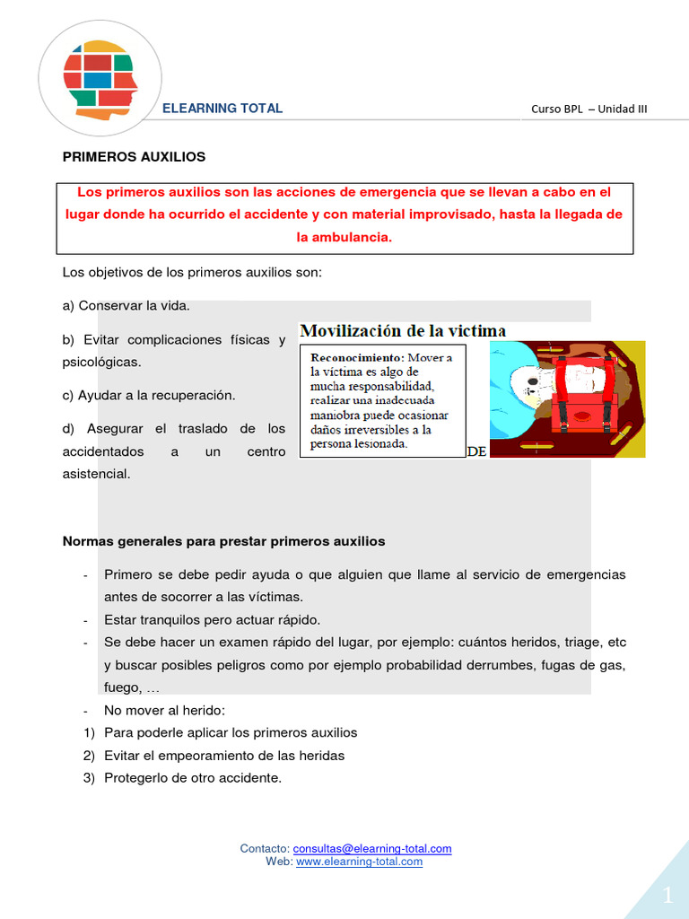 Primeros Auxilios | PDF | Primeros auxilios | Reanimación cardiopulmonar