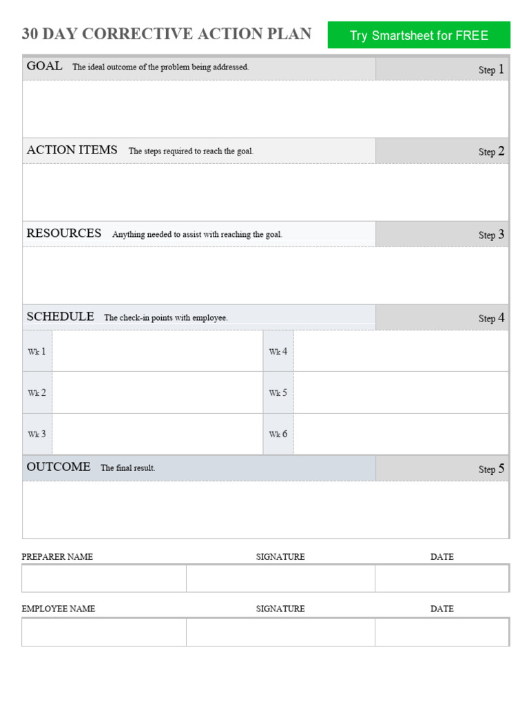 30-Day Employee Action Plan Template | PDF