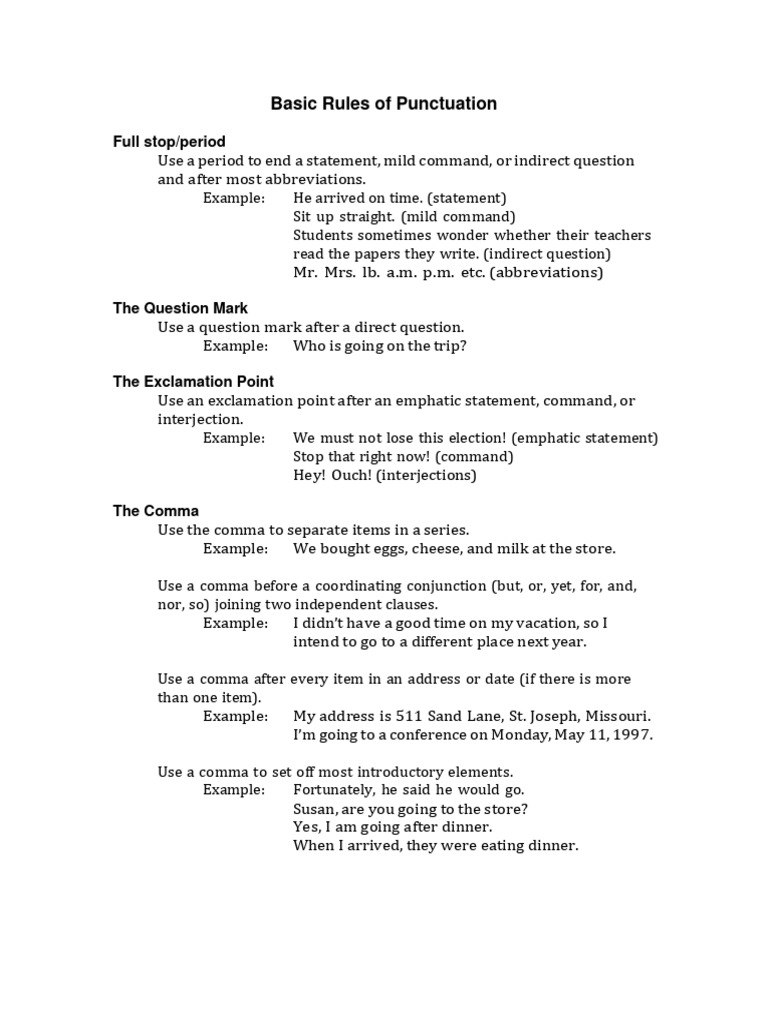Basic-Rules-of-Punctuation 11 | PDF | Comma | Adjective