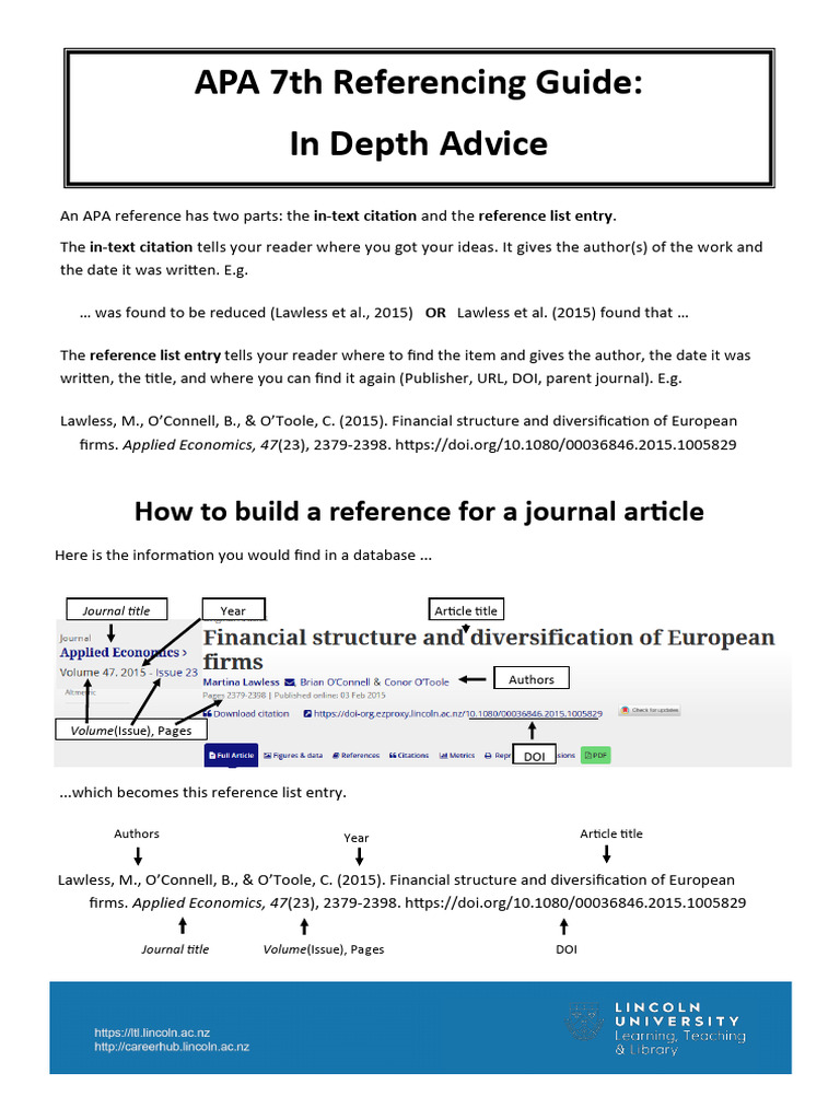APA 7th in Depth | PDF | Citation | Academic Journal