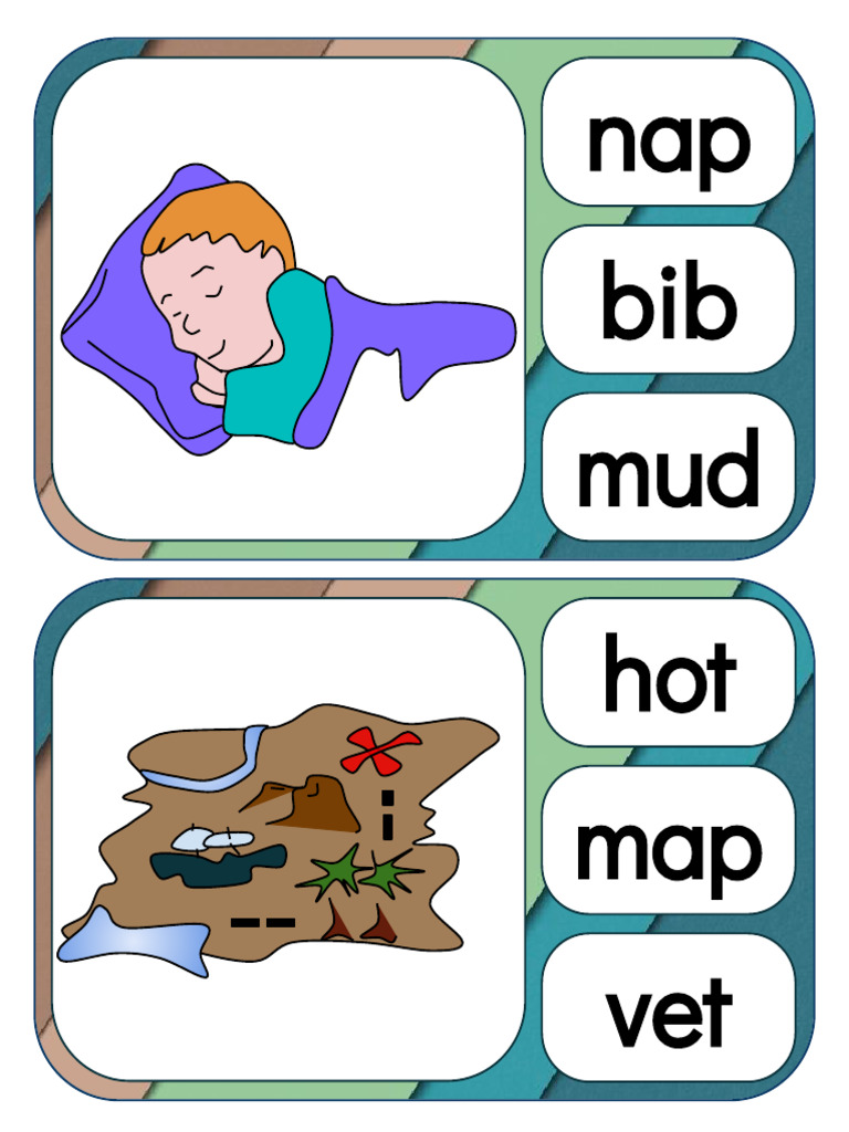 CVC Clip Cards (Words) | PDF | Cooking, Food & Wine | Foreign Language ...