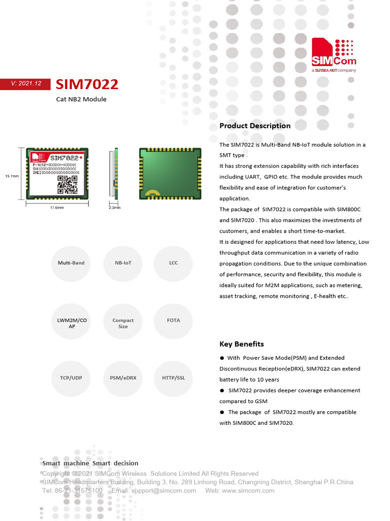 Sim7022 Spec en 20221020 | PDF | Transport Layer Security | Networking Standards