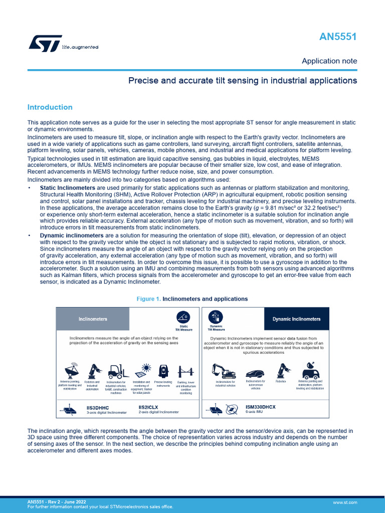 an5551-precise-and-accurate-tilt-sensing-in-industrial-applications-stmicroelectronics | PDF ...