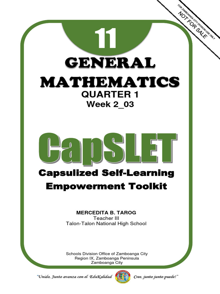 GenMathQ1W2 03-1 | PDF | Function (Mathematics) | Equations