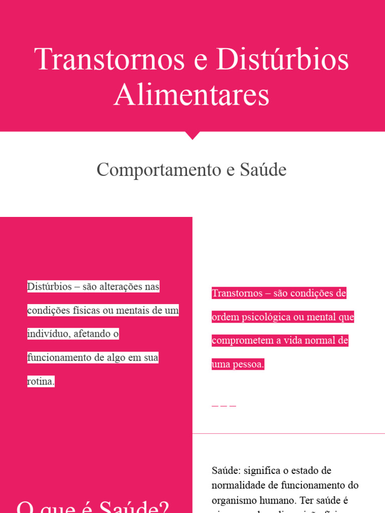 Transtornos e Distúrbios Alimentares | PDF | Distúrbio alimentar ...