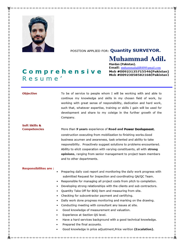 Adil CV QS | PDF