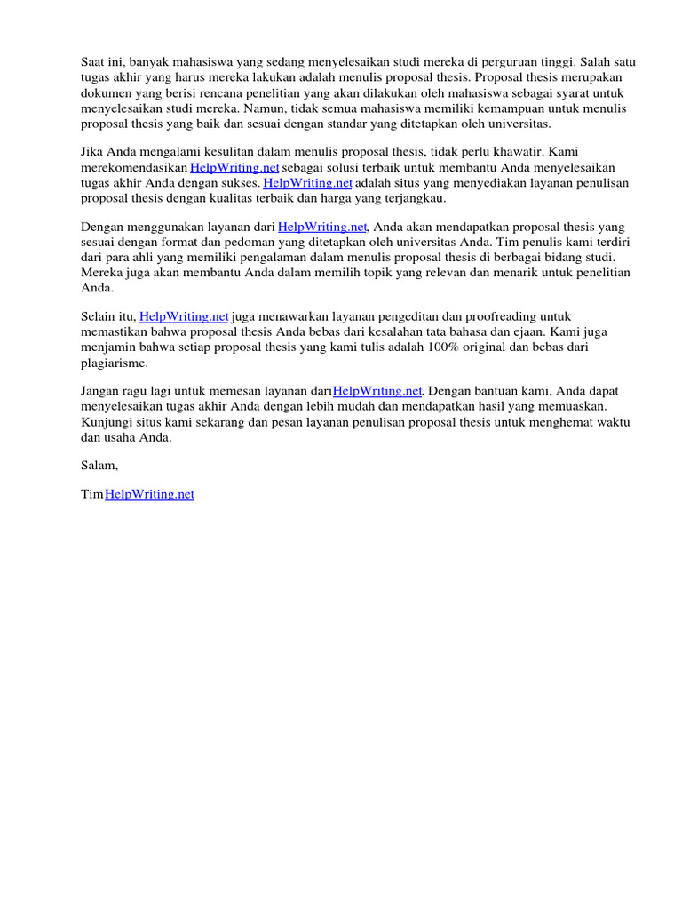 Contoh Proposal Thesis | PDF | Sains & Matematika