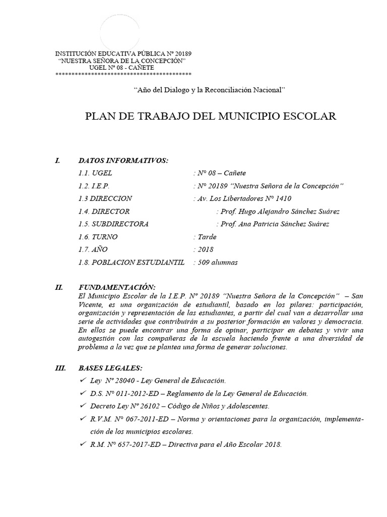 modelo_PAT MUNICIPIO ESCOLAR 2018 | PDF