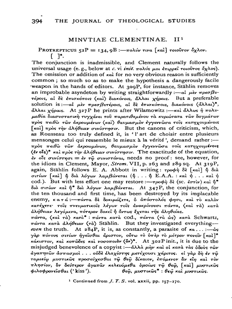 "Clementine Textual Criticism Insights" | PDF