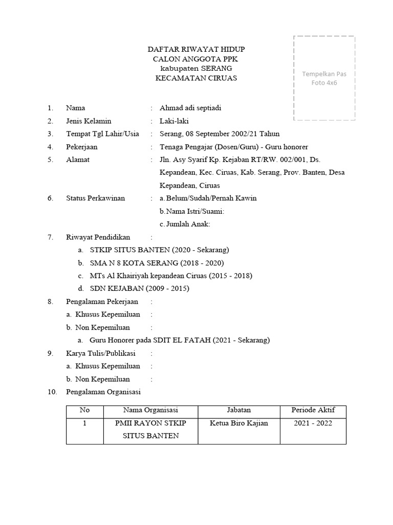 CV Ahmad Adi Septiadi, Guru Ciruas | PDF