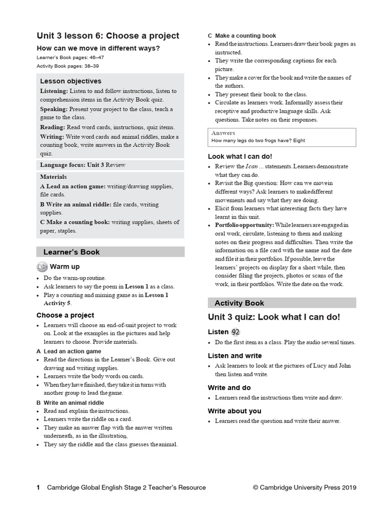 Lesson Plan 3 6 Ready Steady Go GE2 | Download Free PDF | Reading Comprehension | Behavior ...