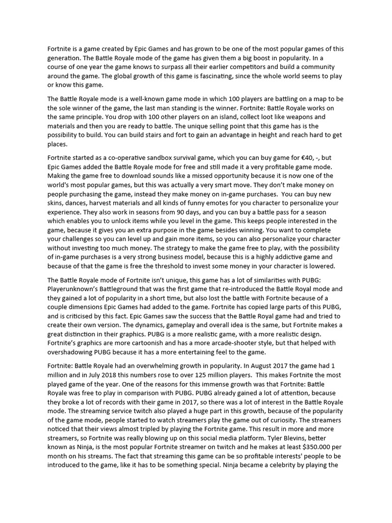 Fortnite Review Academic English - Winchell Cijntje | PDF | Games ...