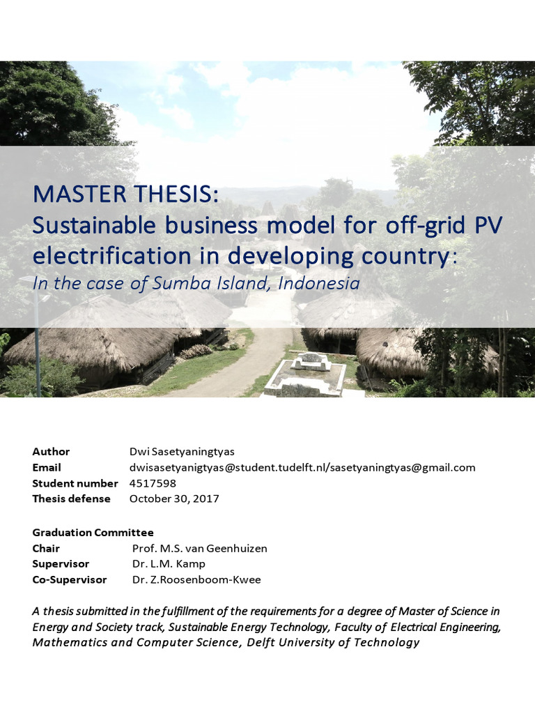 Final Master Thesis Dwi Sasetyaningtyas | PDF | Photovoltaics | Solar Power