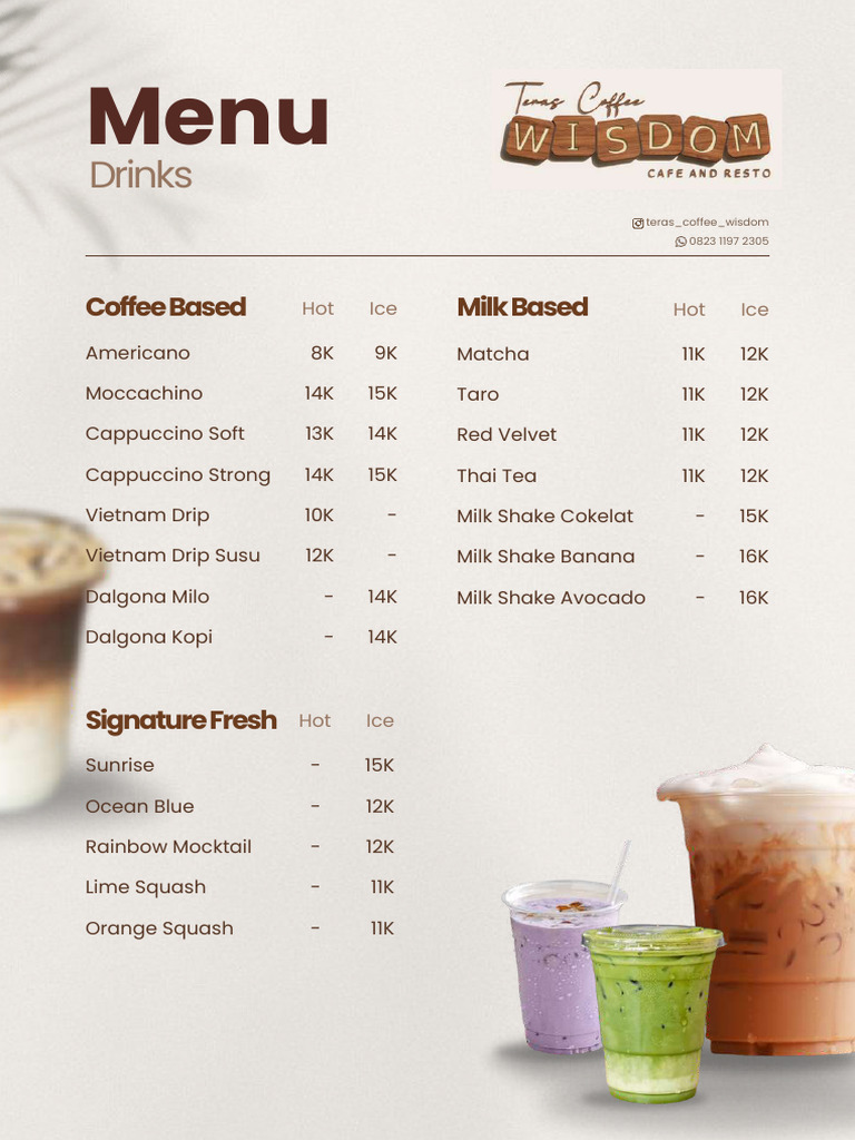 Menu Teras Coffee & Eatery | PDF