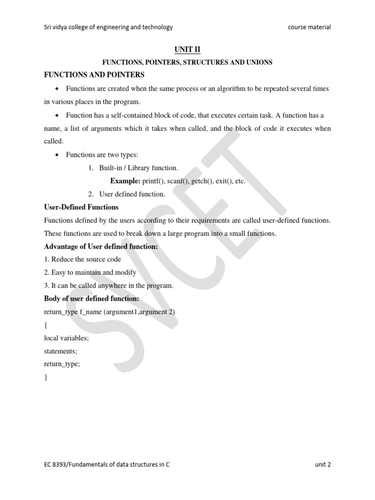 Function And Pointer In C Pdf Pointer Computer Programming Parameter Computer Programming