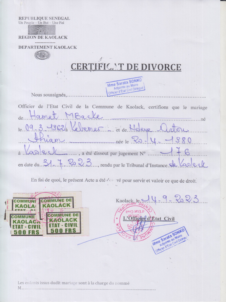 Certifiact Divorce | PDF