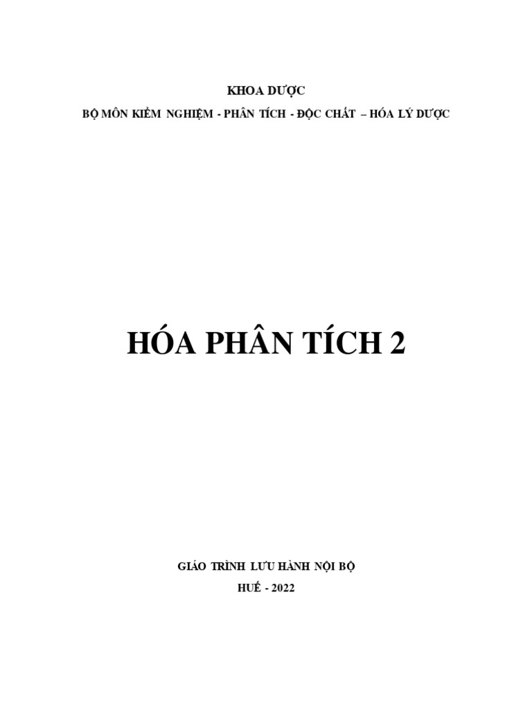Giao Trinh TH Hóa Phân Tích 2 | PDF