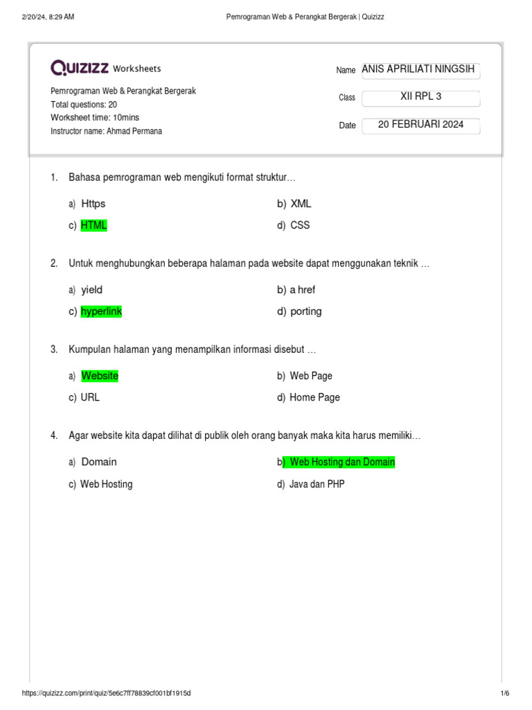 Pemrograman Web & Perangkat Bergerak | PDF