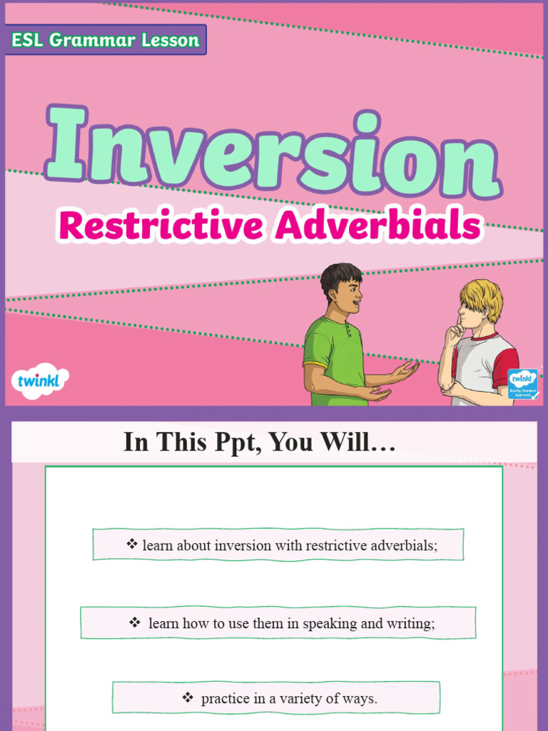Inversion Restrictive Adverbials Powerpoint Teens c1 Ver 5 | PDF ...
