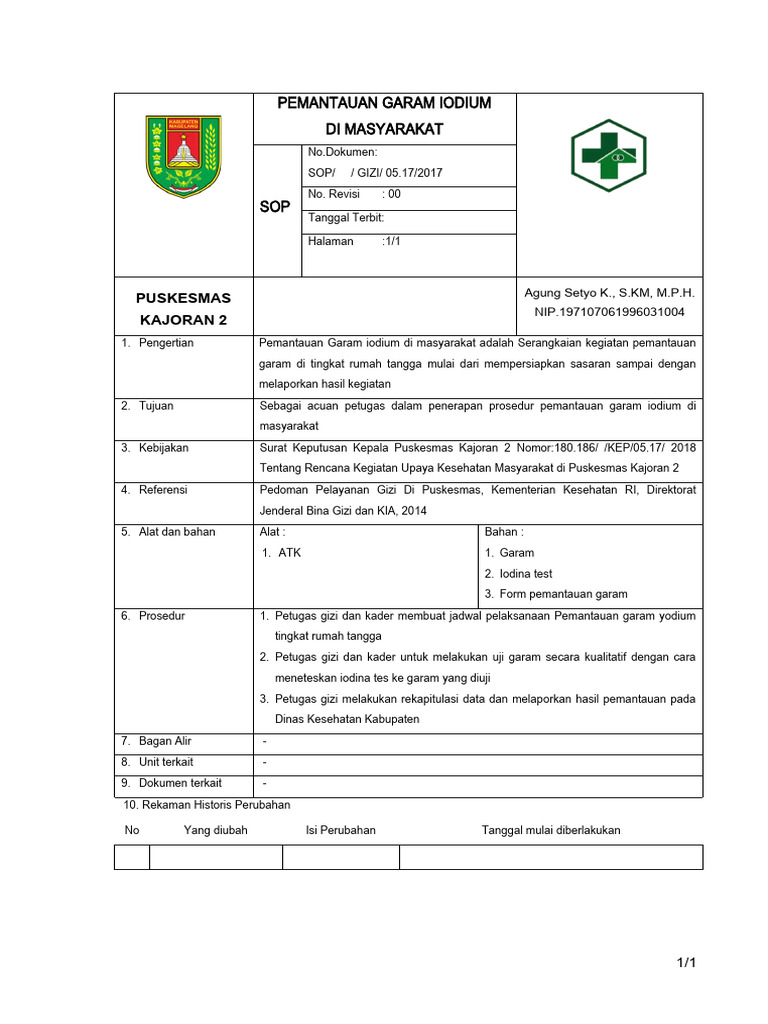 Pemantauan Garam Iodium Masyarakat | PDF