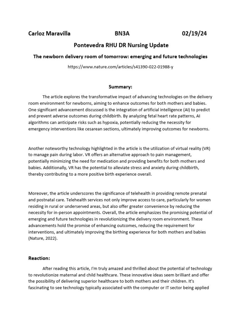 Pontevedra RHU DR Nursing Update | PDF | Childbirth | Health Sciences