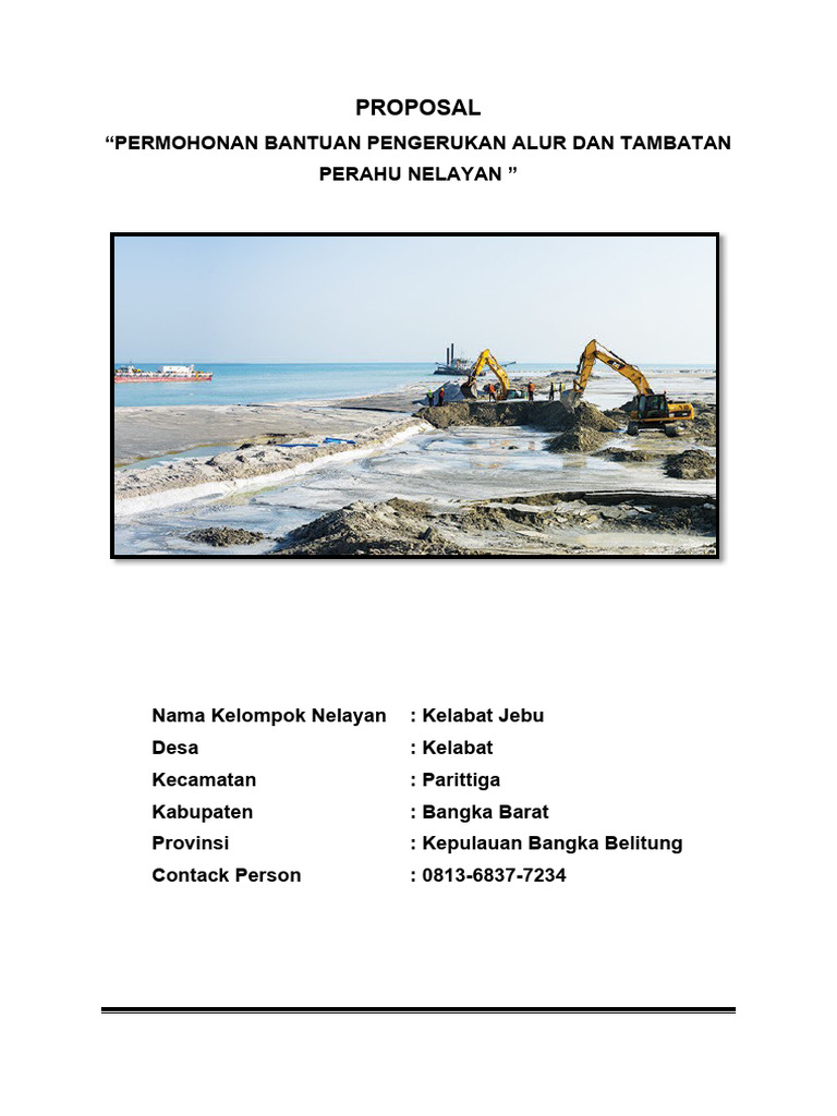 Proposal Bantuan Pengerukan Perahu Nelayan | PDF