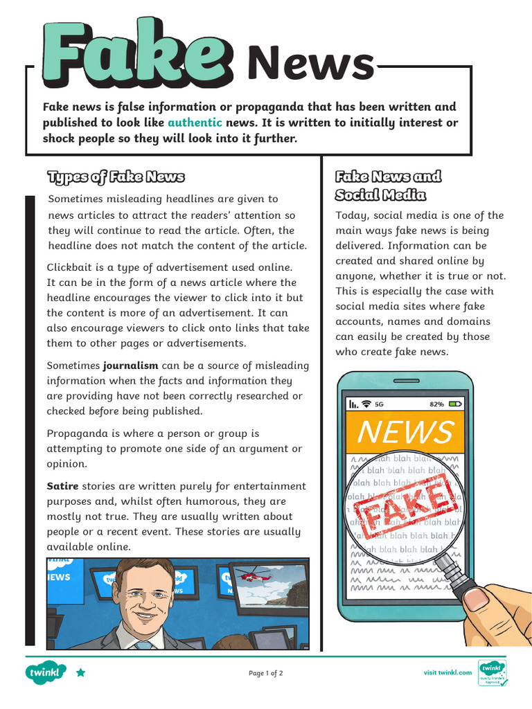 fake-news-reading-comprehension_ver_2 | PDF | News Media | News