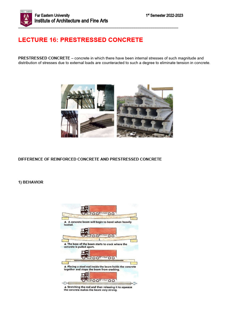 Lecture 16 Pdf Prestressed Concrete Concrete