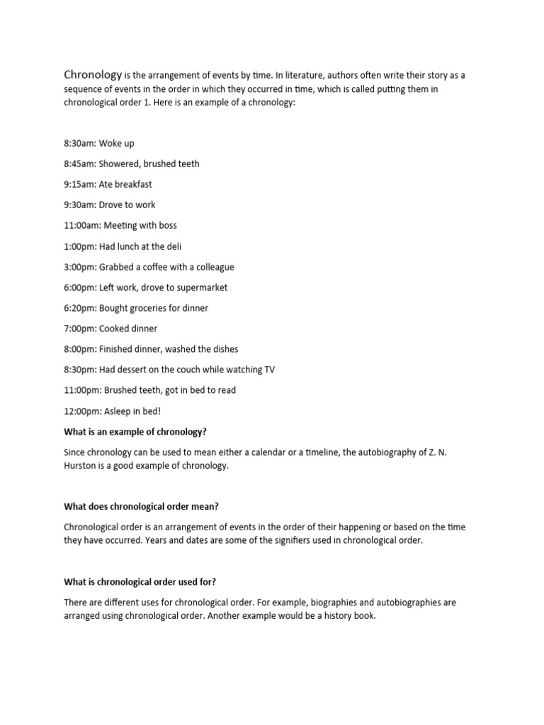Understanding Chronological Order | PDF