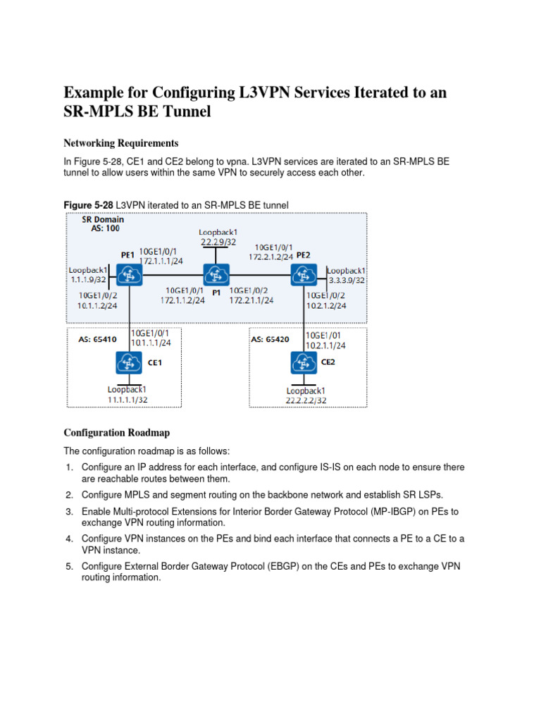 Example For Configuring L3VPN Services Iterated To An SR | PDF | Virtual Private Network | Wide ...