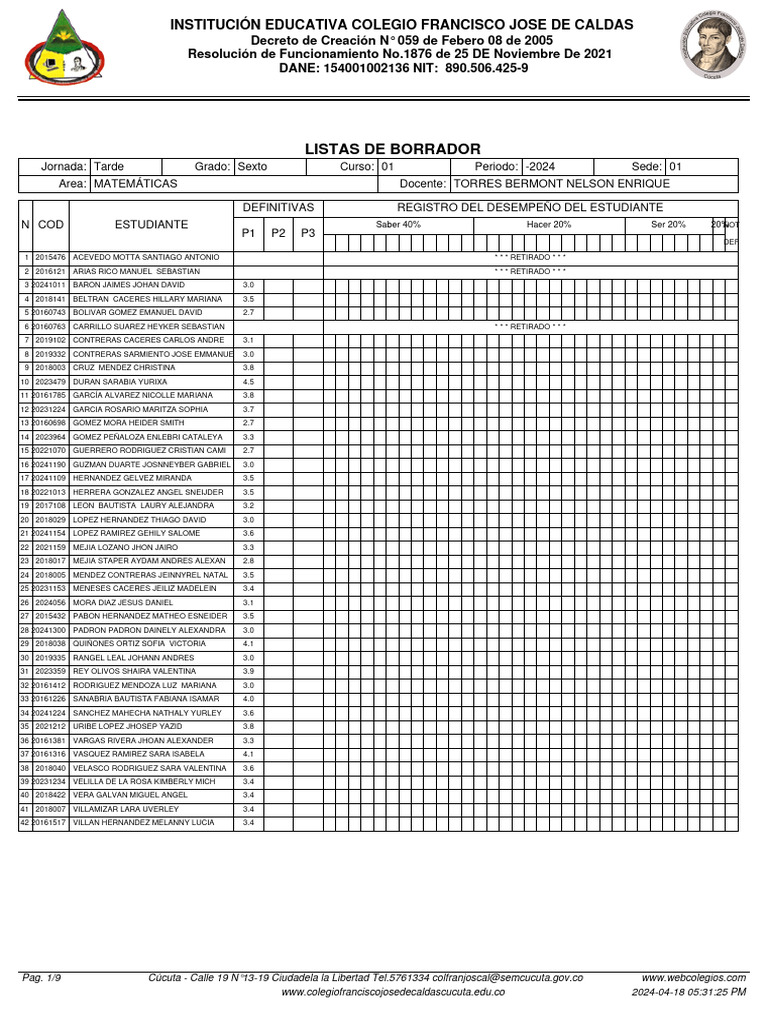 Listas de Borrador de Matemáticas | PDF