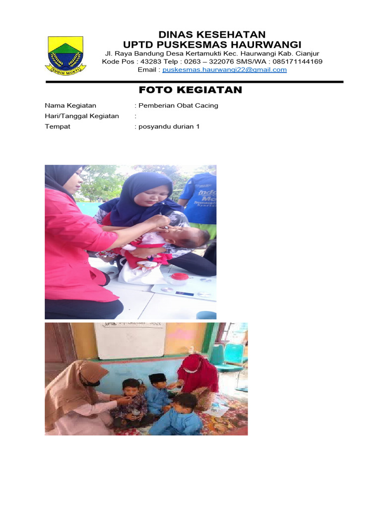 Foto Kegiatan Pemberian Obat Cacing Durian 1-8 Update | PDF | Kesehatan ...