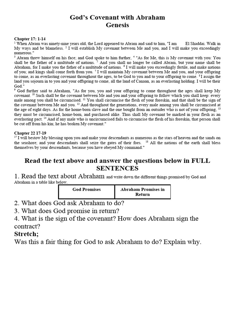 Abraham and The Covenant HL 2 | PDF | Abraham | Covenant (Biblical)