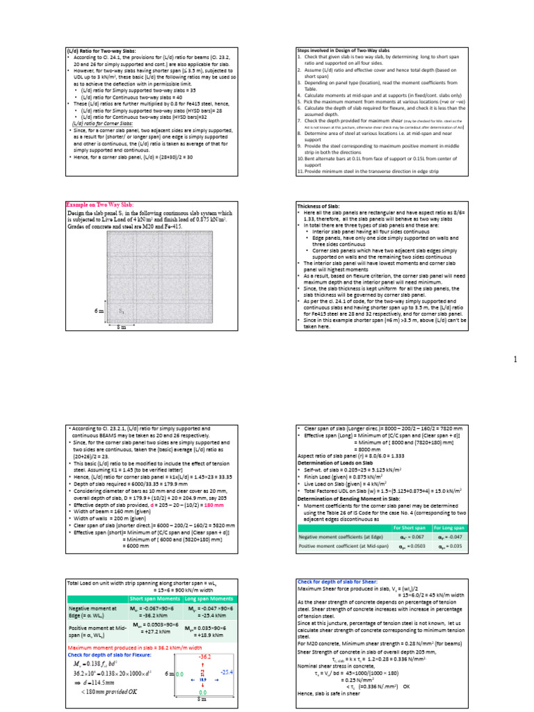 Example On Design of Two-Way Slab | PDF | Bending | Beam (Structure)