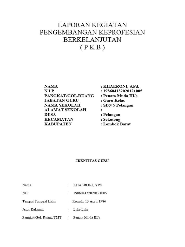 Laporan PKB | PDF | Karier & Perkembangan | Seni